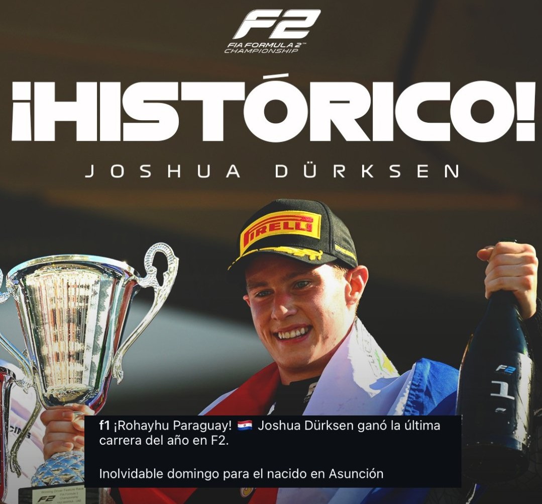 Popular / ¡Que emoción! La Fórmula 1 saluda en guaraní a Joshua Dürksen