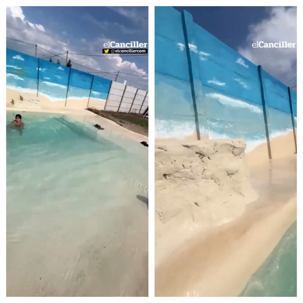 Popular / (Video) Para sofocar el calor ¡construyó una playa en su terreno!