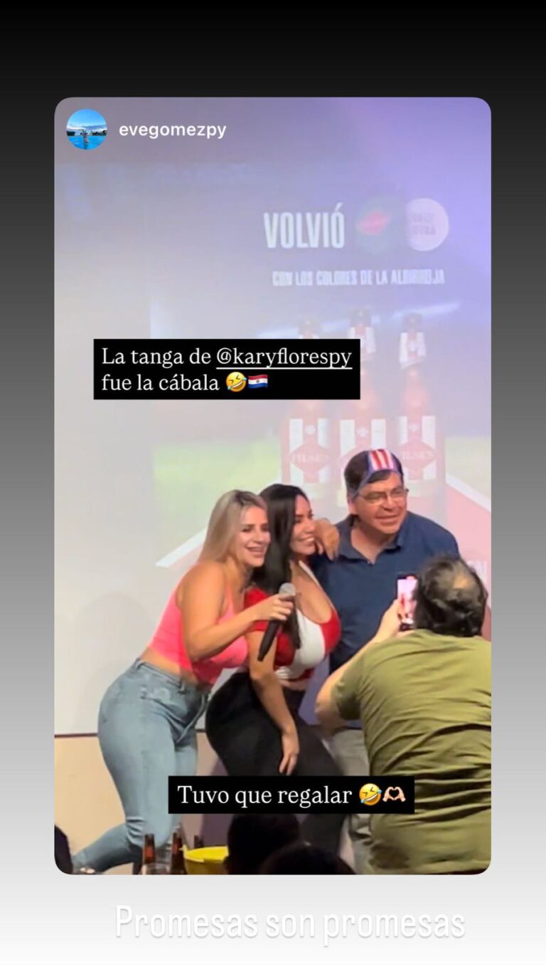 Popular / Kary Flores regaló su tanga por la victoria de Paraguay: "Dicen que fue la cábala"